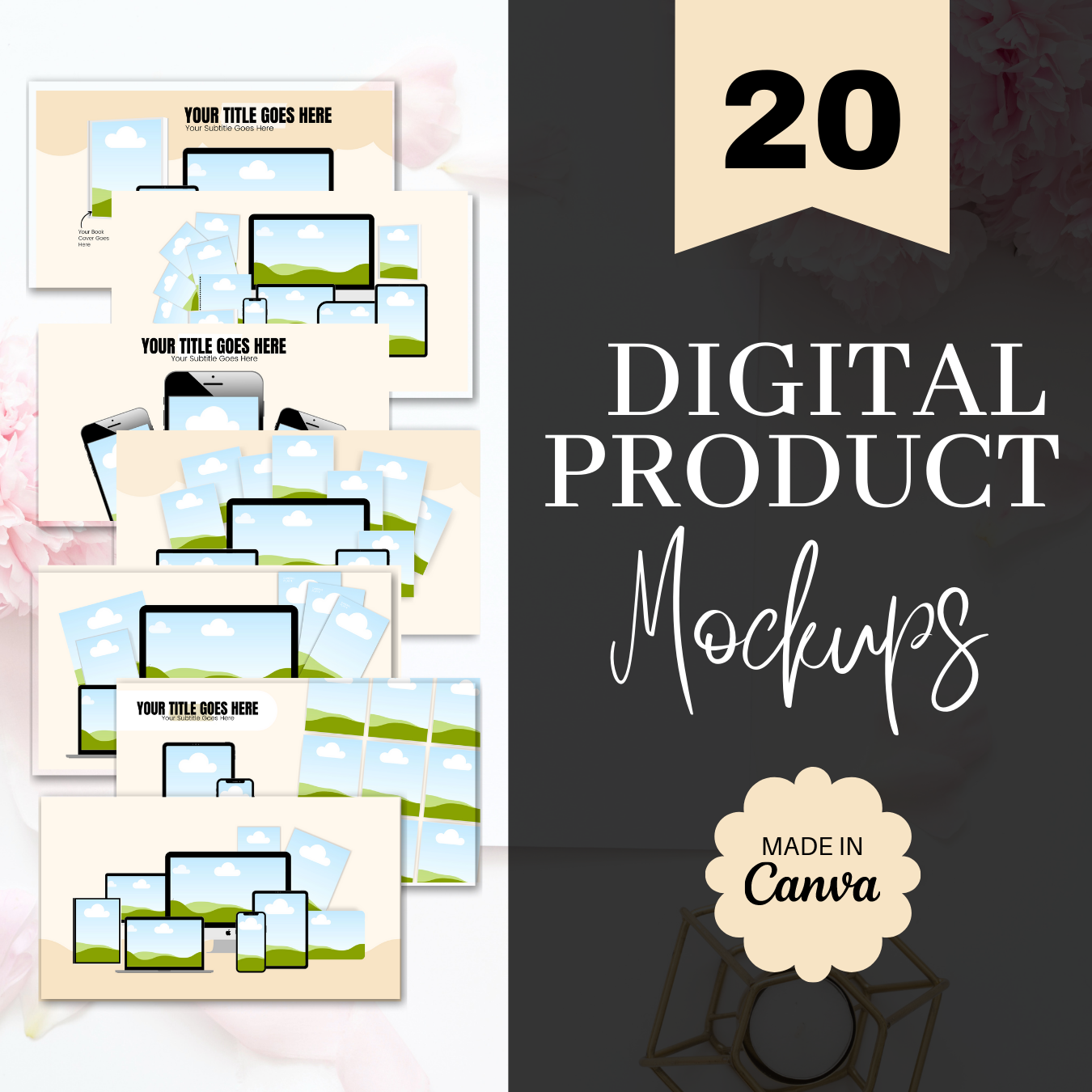 High Converting Digital Product Mock-up Templates (20 Templates)